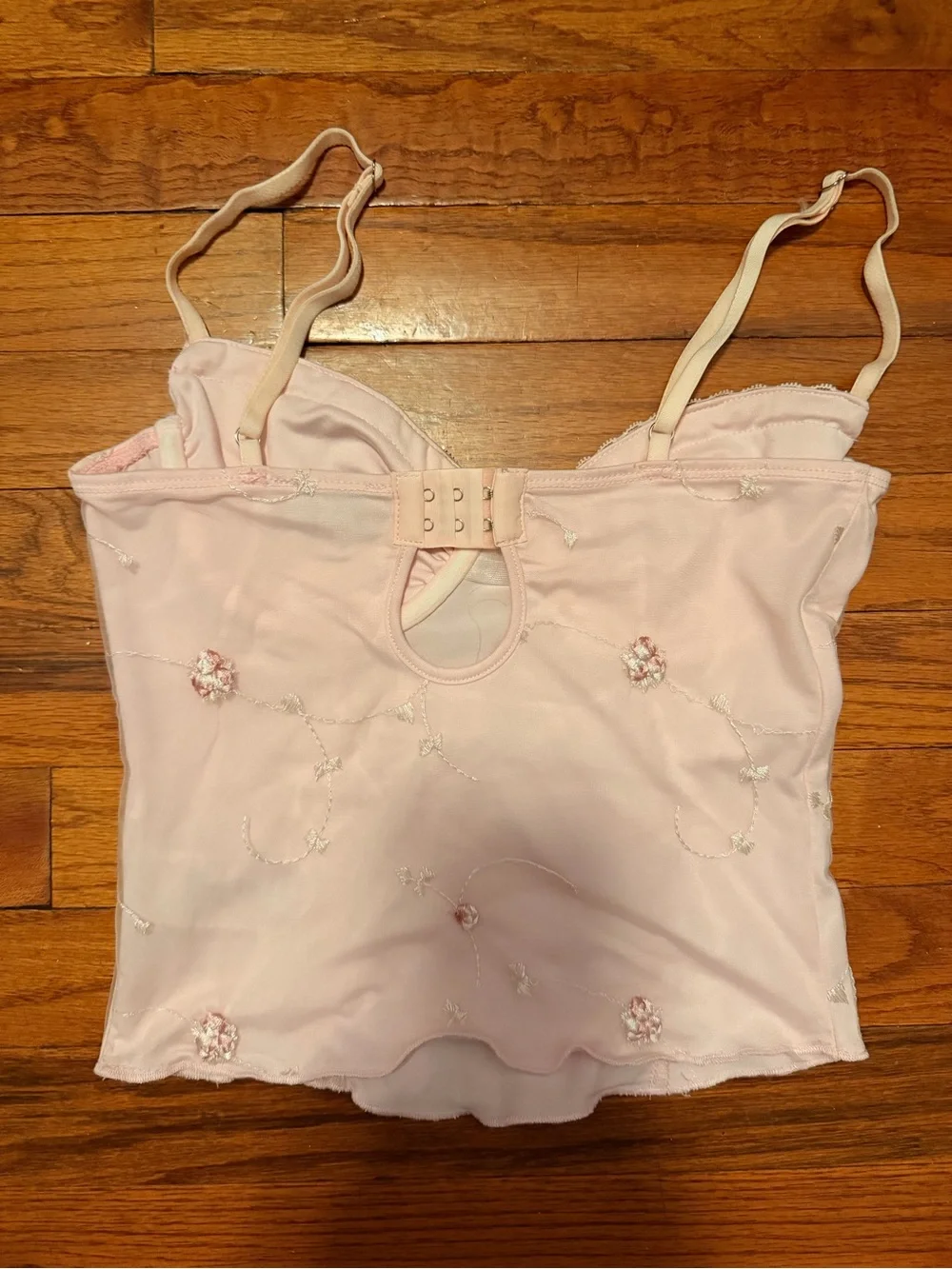 Edikted | Tops | Edikted Pale Pink Lacetrim Embroidered Bustier Tank ...